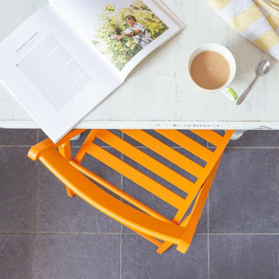Harbour Housewares Beech Wood Folding Chair - Orange