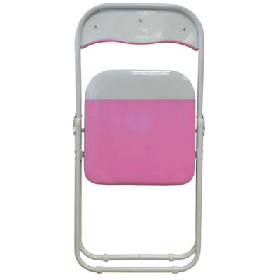 Harbour Housewares Coloured Padded Folding Chair - Pink
