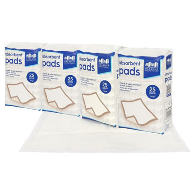 Harbour Housewares Disposable Puppy Training Pads - 60cm x 60cm - Pack ...