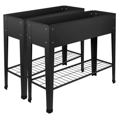 Harbour Housewares Elevated Raised Garden Beds with Legs & Storage ...