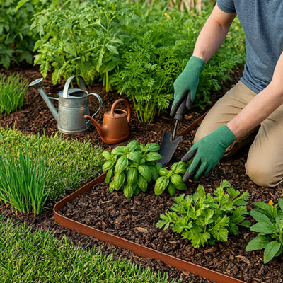 Harbour Housewares Flexible Plastic Lawn & Path Edging with 400 Pegs ...