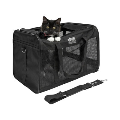 Harbour Housewares Foldable Cat Carrier - Small - Black