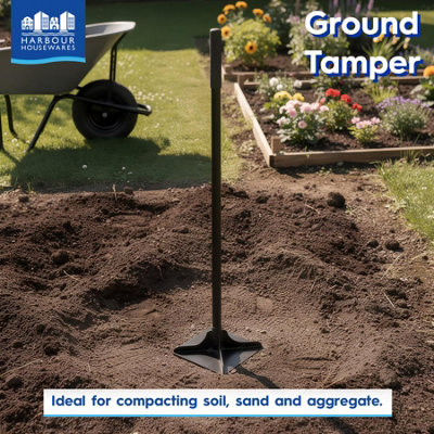 Harbour Housewares Manual Ground Tamper - Heavy Duty 1.22m Handle ...