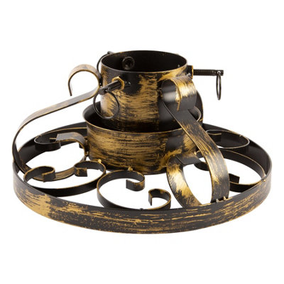 Harbour Housewares - Metal Scroll Christmas Tree Stand - Gold