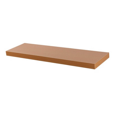 Harbour Housewares - Modern Floating Wall Shelf - 80cm - Brown | DIY at B&Q