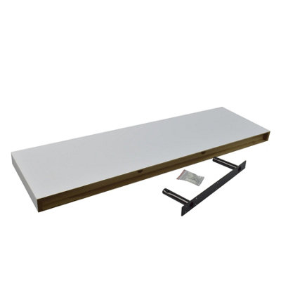 Harbour Housewares Modern Floating Wall Shelf - 80cm - White