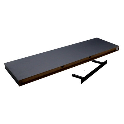 Harbour Housewares Modern Floating Wall Shelves - 100cm - Black - Pack of 6