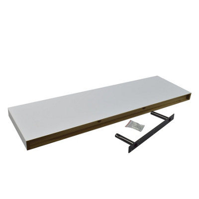 Harbour Housewares Modern Floating Wall Shelves - 100cm - White - Pack of 2