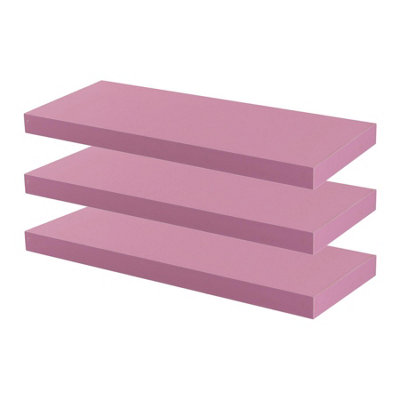 Harbour Housewares - Modern Floating Wall Shelves - 60cm - Pink - Pack ...