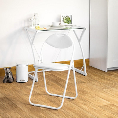 Harbour Housewares Padded Folding Chair 44cm White White