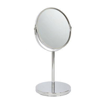 Harbour Housewares Pedestal Mirror - 18.5cm x 34.5cm - Chrome