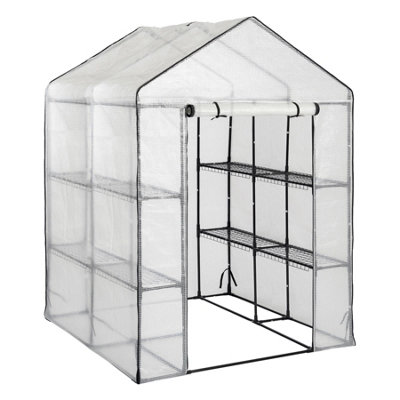 Buy Harbour Housewares Plastic 4 Tier Walk-In Greenhouse - 5ft x 7ft ...
