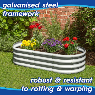Harbour Housewares Raised Garden Bed - Anthracite Rounded Bottomless ...