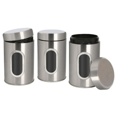 Harbour Housewares Stainless Steel Food Storage Containers with Window ...