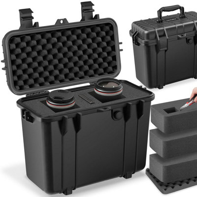 Hard case universal with carry handle - black | DIY at B&Q