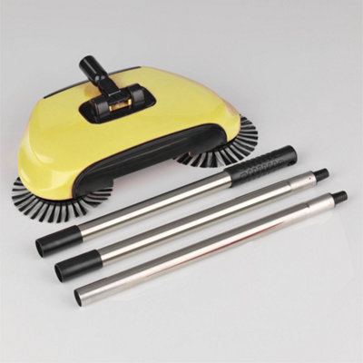 Hard floor wide mouth push sweeper - Yellow