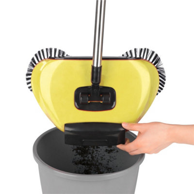 Hard floor wide mouth push sweeper - Yellow