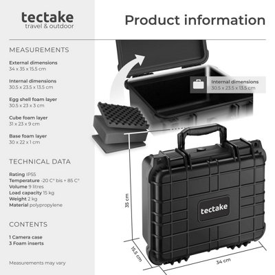 Hard Shell Camera Case - foam inserts, waterproof, temperature ...