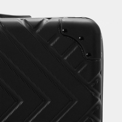 Hard Suitcase Luggage Set Shell Travel ABS 4 Wheels, Black - 3 Piece Set