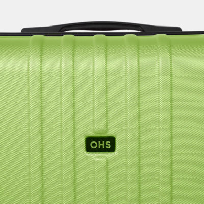 Hard Suitcase Luggage Set Shell Travel ABS 4 Wheels, Lime Green - 3 ...