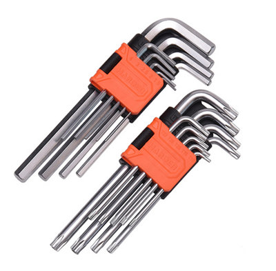 HARDEN 540618. torx tamperproof and hex key set 18pcs, CrV steel ...