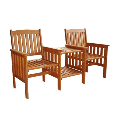 Hardwood 2 Seater Companion Set Garden Love Seat, 2 Chairs and Middle ...