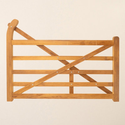 Hardwood Iroko Exbourne Curved Heel Gate 3.9m Wide x 1.2m High - Right ...