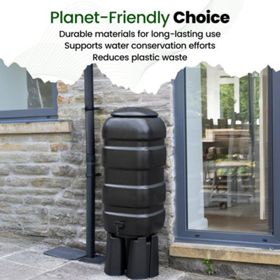 Hardys 100L Garden Slimline Water Butt - Tap, Stand, Water Diverter Kit ...