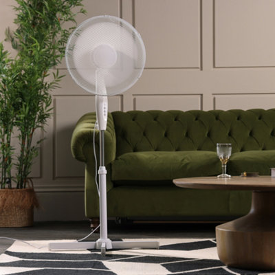 Hardys 16" Oscillating Pedestal Fan 3 Speed Floor Standing Electric ...