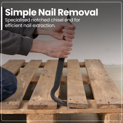 Hardys 18" Wrecking Crow Bar - Steel Utility Crowbar, Swan Neck with ...