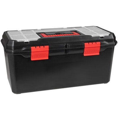 Hardys 19" Large Plastic Tool Box Organiser - 12 Compartment Tool Chest ...