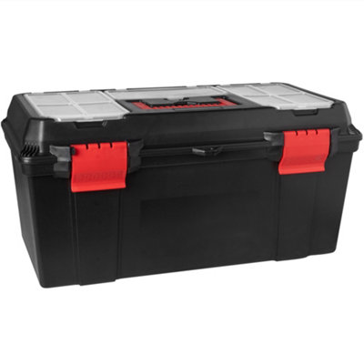 Hardys 22" Large Plastic Tool Box Organiser - 14 Compartment Tool Chest ...