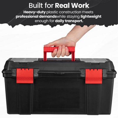 Hardys 22" Large Plastic Tool Box Organiser - 14 Compartment Tool Chest ...
