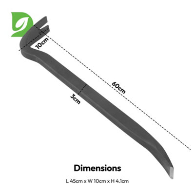 Hardys 24" Wrecking Crow Bar - Steel Utility Crowbar, Swan Neck with ...