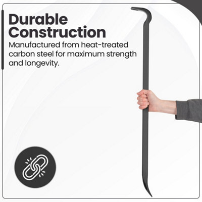 Hardys 36" Wrecking Crow Bar - Steel Utility Crowbar, Swan Neck with ...
