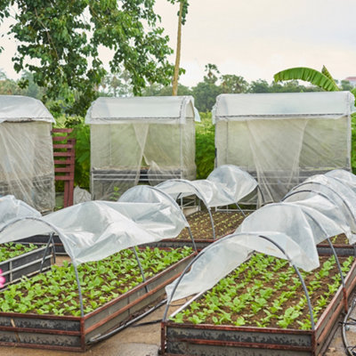 Hardys 3m Fleece Grow Tunnel - White Cloche Frost & Pest Protector ...