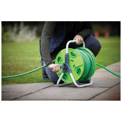 Hardys 45m Garden Hose Pipe Reel Tidy Carry Cart Portable Freestanding ...