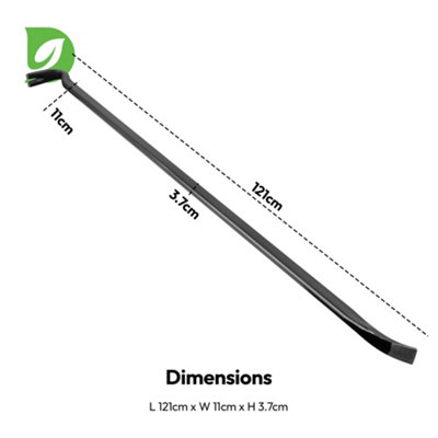 Hardys 48" Wrecking Crow Bar - Steel Utility Crowbar, Swan Neck with ...