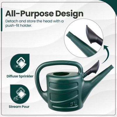 Hardys 5L Watering Can - Detachable Rose Head Sprinkler, Long Stem ...