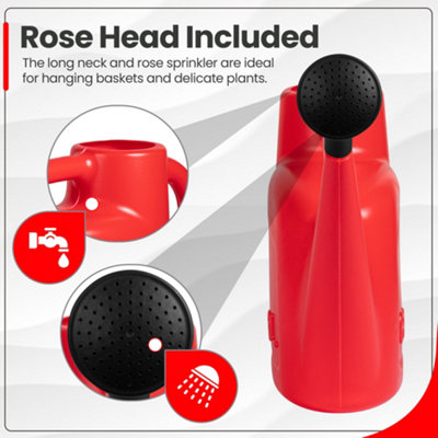 Hardys 6L Watering Can - Detachable Rose Head Sprinkler, Long Stem ...