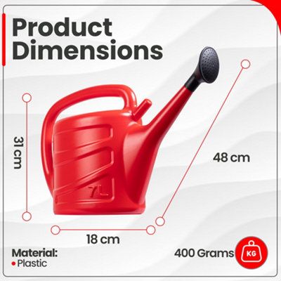 Hardys 7L Watering Can - Detachable Rose Head Sprinkler, Long Stem ...