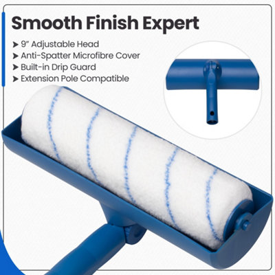 Hardys 9" Paint Roller - Medium Pile Microfibre Sleeve, Adjustable Head ...