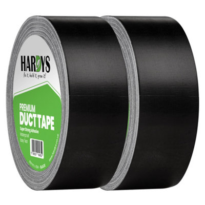 Hardys Black Duct Tape, (L) 25m x (W) 48mm - 220um Thick, Waterproof ...