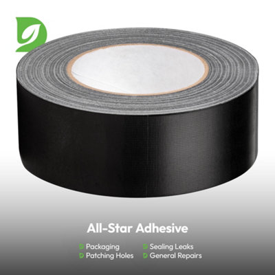 Hardys Black Duct Tape, (L) 50m x (W) 48mm - 220um Thick, Waterproof ...