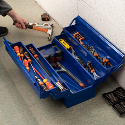 Hardys Cantilever Large Metal Toolbox - 5 Tray, 3 Tiered Design, Heavy ...