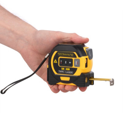 Hardys Combination Laser Measuring Tape - 5m Retractable Steel Tape ...