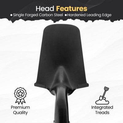 Hardys Drainage & Fence Post Spade - 160x360mm Tapered Head, Fibreglass ...