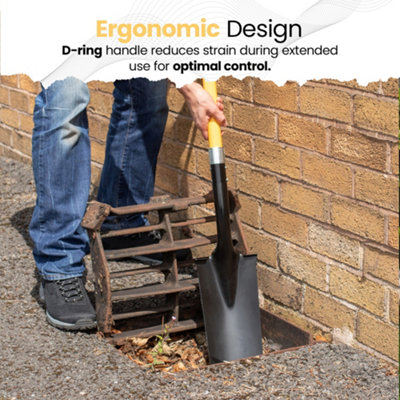 Hardys Drainage & Fence Post Spade - 160x360mm Tapered Head, Fibreglass ...