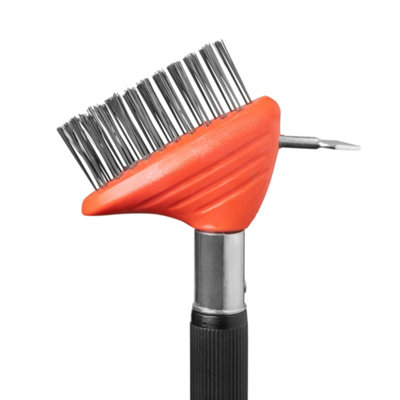 Hardys Extendable Weed Brush 0.8m 1.5m Patio Brush with Weeding Scraper Sturdy Ergonomic Pole Metal Wire Broom