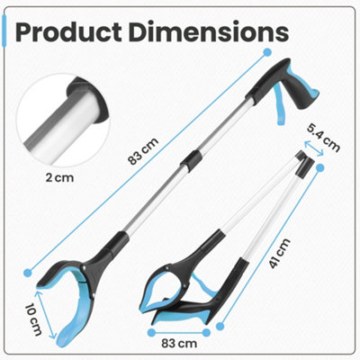 Hardys Folding Litter Picker - 40cm/15" - 83cm/31", Aluminium Tube ...